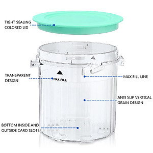 VanlonPro Pints and Lids Replacement for Ninja CREAMi Breeze Containers - 4 Pack, 16oz Cups Compatible with NC200 NC201 NC201Q CN205A NC100 NC101 Series Ninja Creamy Breeze Ice Cream Maker, BPA Free