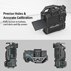 SmallRig Cage for Sony Alpha 7R V/Alpha 7 IV/Alpha 7S III/Alpha 7R IV/Alpha 1 with VG-C4EM Battery Grip - 3594