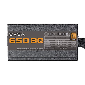 EVGA 650 Bq, 80+ Bronze 650W, Semi Modular, 5 Year Warranty, Includes Free Power On Self Tester, Power Supply 110-BQ-0650-V1