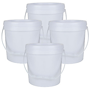 AKOLAFE 4 Pack Paint Buckets for Painting 3 Quart Paint Cans with Lids & Handles Empty Paint Cans 3/4 Gallon Plastic Paint Can Paint Pail Paint Storage Containers for Leftover Paint Pigment Varnish