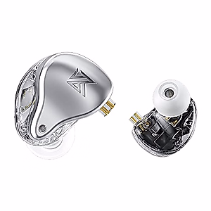 Linsoul KZ AST 24 Units Balanced Armature Combination in-Ear Earphones IEM with Detachable 2pin 0.75 Cable for Musicians Audiophile (Without mic, Silver)