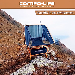 COMFO-LIFE Portable Camping Chair - Backpacking Chair Ultra Lightweight and Durable Lawn Chairs, Camp, and Backpacking Chair - Ideal for Travel and Outdoor Adventures - Ultralight & Compact
