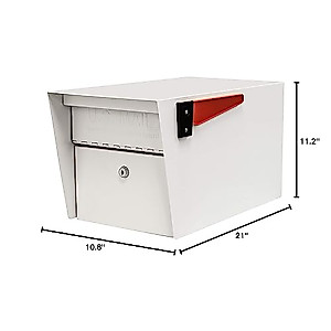 Mail Boss 7507 Curbside Mail Manager Security Locking Mailbox, Cream White