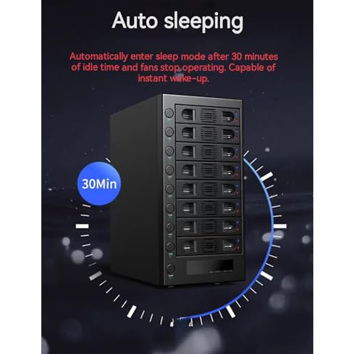 Syba 8 Bay Tool Less Tray Hot Swappabe 2.5" 3.5" SATA Non Raid External USB 3.0 Enclosure SY-ENC50119