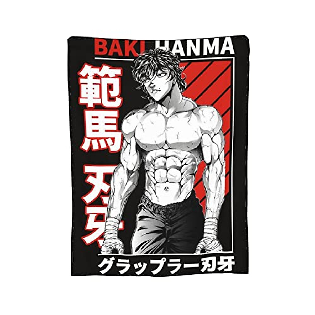 Anime Baki The Grappler Blanket Tapestry Sofa Office Bedroom Throw Blankets Super Soft Cozy Microfiber Blanket Bedding 40"X30"