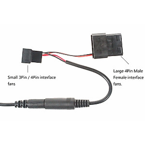 NOYITO DC 12V 2A Fan Power Adapter Fan External Power Supply Suitable for D-Port 3-Pin 4-Pin Male Female Connector Cooling Fans