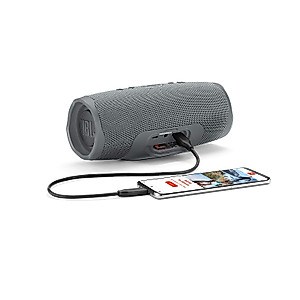JBL Charge 4 Portable Waterproof Wireless Bluetooth Speaker Bundle - (Pair) Gray