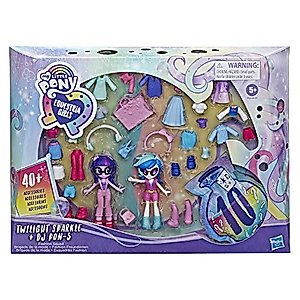 My Little Pony Equestria Girls Fashion Squad Twilight Sparkle and DJ Pon-3 Mini Doll Set Toy with Over 40 Fashion Accessories