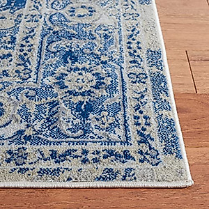Safavieh Brentwood Collection Area Rug - 5'3" x 7'6", Blue & Ivory, Oriental Medallion Design, Non-Shedding & Easy Care, Ideal for High Traffic Areas in Living Room, Bedroom (BNT837M)