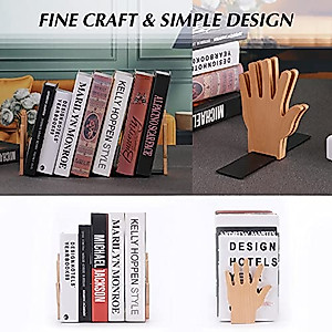 Recsrdce Wood Book Ends for Shelves , 2 in 1 Bookends and Simple Bookshelf Placed on The Table ,Pack of 1 Pair Office Book Stand
