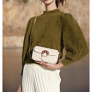 YXBQueen Women's Shoulder Handbags White Crossbody Purse PU Leather Crossbody Bags for Women Quilted Crossbody Bag