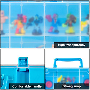 Case Compatible with Akedo Ultimate Arcade Warriors Figures Packs, Mini Battling Action Character Collector Storage Organizer Fits for Battle Arena/for Legendary Attack Toy Figure (Box Only) Blue