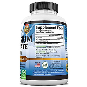 Magnesium Glycinate 450 MG Albion Minerals TRAACS Maximum Bioavailability Chelate No Laxative Effect Vegan Helps Function of Muscles, Bones, Heart Non-GMO