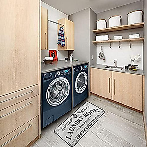 KLL Laundry Room Kitchen Floor Mats Non-Slip Modern Polyester Indoor Outdoor Area Rugs Living Room Bath Doormat Home Decor Runner Rug, 39×20in