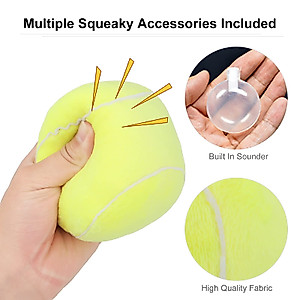 Interactive Dog Balls, 2 Pack Plush Squeaky Dog Toys Balls for Dogs, Football Rugby Dog Toy Ball Indoor Outdoor Sports Stuffed Puppy Toy for Small Medium Dog(Football+Rugby)