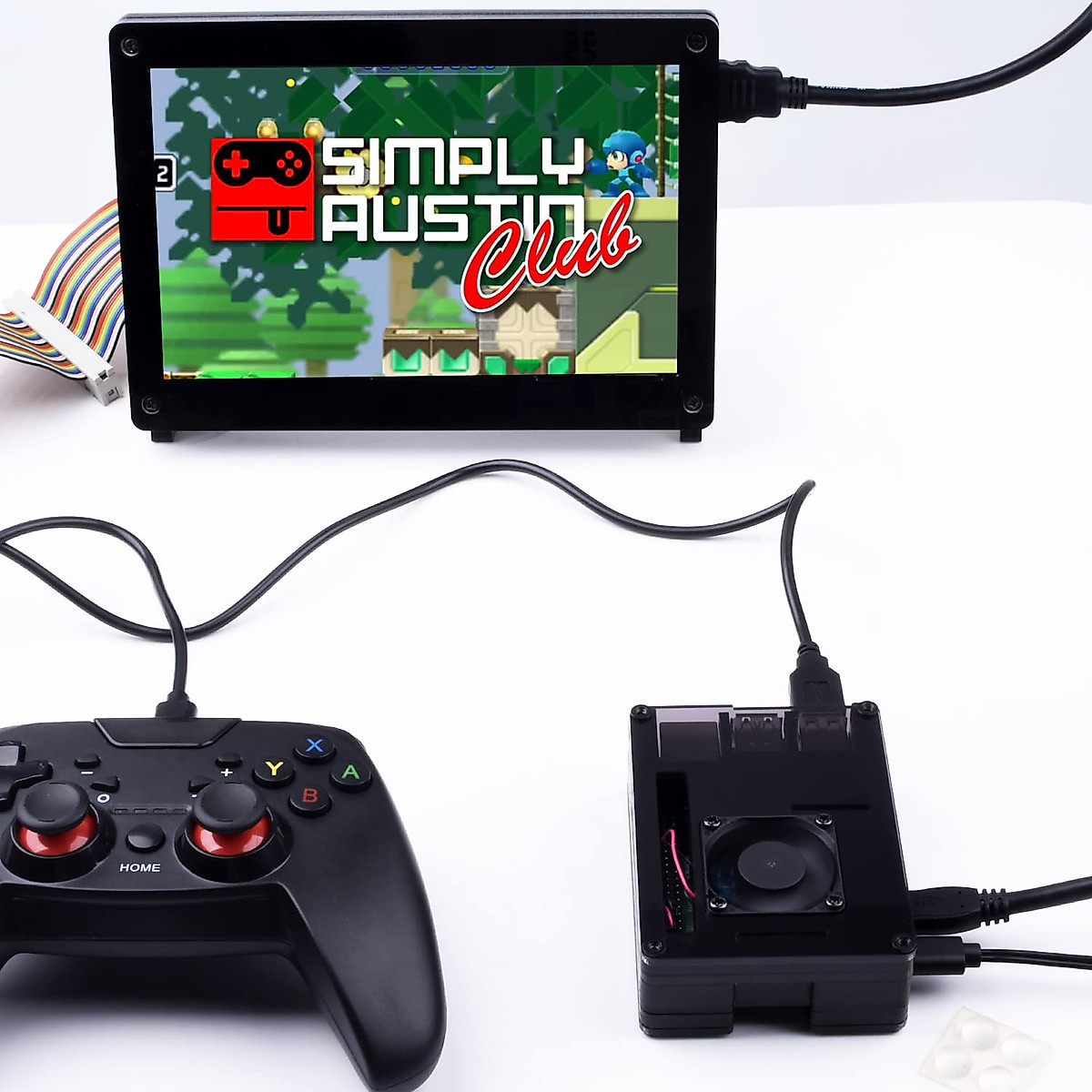 Miuzei Pi 4 B+ Case with Fan Cooling Pi 4B Case with 5V 3A USB-C Power Supply 4Pcs Heat-Sinks