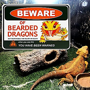 LSTAMOY Bearded Dragons Sign, Bearded Dragon Tank Accessories, Cute Bearded Dragon Decor for cage Bed Food Leash Costume Clothes Toys Gifts - 8 * 12inch-Aluminum