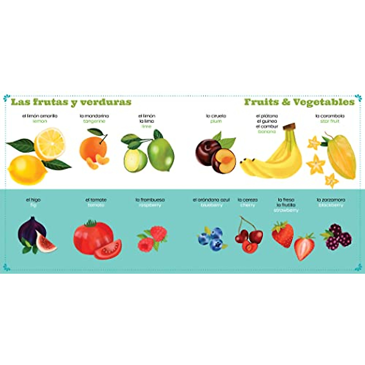 Tons of Palabras: Comida: An English & Spanish Book for kids to help them learn how words from those languages can be used each day.