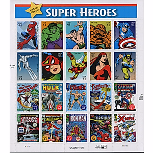 2007 Marvel Comics Super Heroes Sheet of Twenty 41 Cent Collectible Stamps Scott 4159