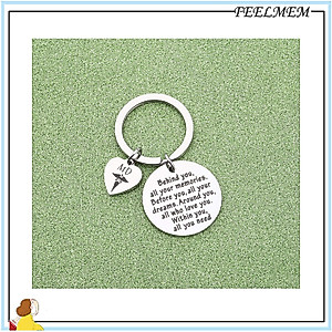 FEELMEM MD Keychain Future Medical Doctor Gifts Behind You All Your Memories Before You All Your Dreams Keychain Nursing Jewelry MD Gift Medical Student Graduation Gift (MD)