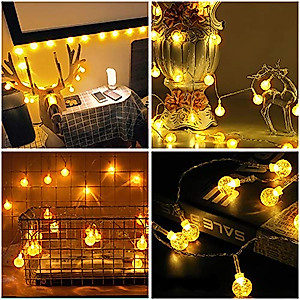 Metaku Globe Fairy Lights Battery Operated 33ft 80LED String Lights with Remote Waterproof Indoor Outdoor Hanging Decorative Christmas Lights for Home Party Patio Garden Wedding