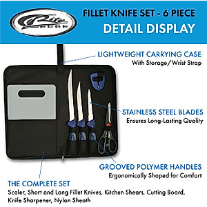 SZCO Supplies Rite Edge 6 Piece Fillet Knife Set with Case (211213-6)