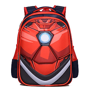 Reorzon Kids Toddler School Backpack 3D Comic Student Schoolbag Waterproof Lightweight Elementary Bookbags for Boys Girls (Blue, 30cm*18cm*42cm)