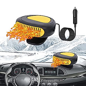 12v Portable Car Heater 150W Fast Heating Windshield Defogger and Defroster 2 in 1 with Cigarette Lighter Plug 360 Degree Rotary Base Fast Heating Fan