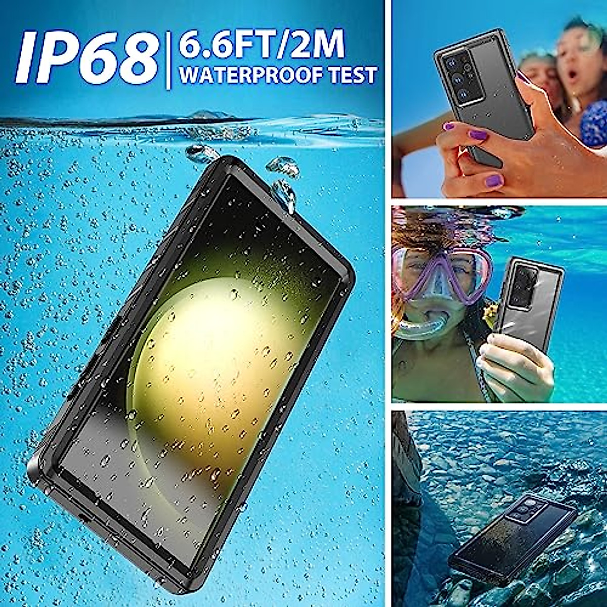 SPORTLINK for Samsung Galaxy S23 Ultra Case Waterproof - Built in Lens & Screen Protector[IP68 Underwater][6.6FT Military Dropproof][Dustproof] Full Body Shockproof Case for Galaxy S23 Ultra 6.8’’