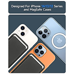 LCYATSI Magnetic Card Wallet Holder with MagSafe for iPhone 12/13/14 Mini/Plus/Pro/Max, Magnetic Cell Phone Wallet Card Holder for Magsafe Compatible with Most of Cell Phone Black