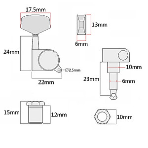 Guitar Tuners Machine Heads, 6R Guitar Tuning Pegs Tuning Keys String Pegs for Acoustic & Classical Guitar