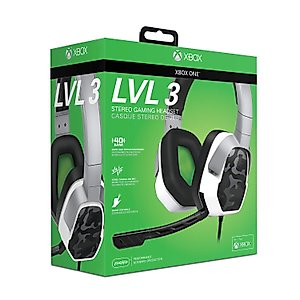 PDP Gaming LVL3 Wired Headset With Noise Cancelling Microphone: White Camo - Xbox One