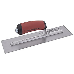 MARSHALLTOWN Concrete Finishing Trowel, 12 Inches by 3 Inches, Curved DuraSoft Handle, Made in the USA, MXS56D