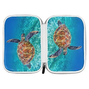 Bardic Pen Pencil Case Ocean Animal Sea Turtle Makeup Brush Bag Travel Organizer Cosmetic Pouch Passport Holder For Men Women