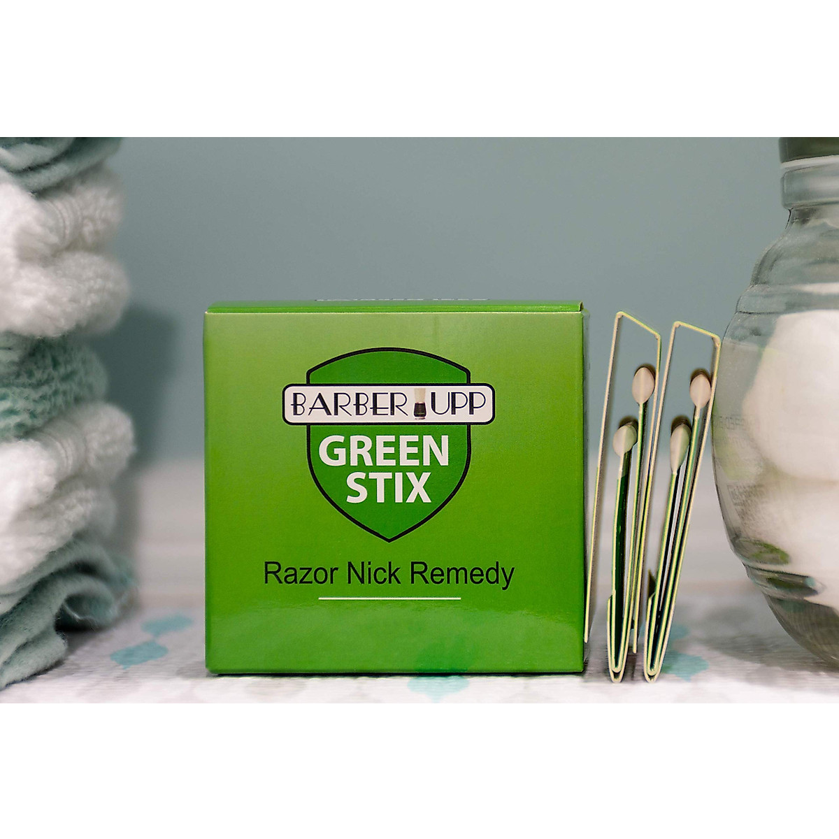 BARBERUPP Styptic Stick Shave Accessories (Green Stix, 6-Pack) Stops Bleeding For Razor Nicks For Men & Women - Sanitary and Great For Barbers or Personal