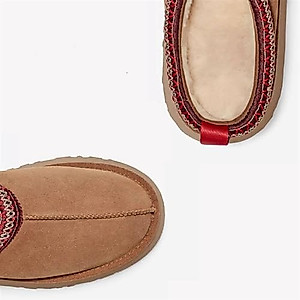 CCIMOK Women's Slippers Platform Mini Boots Short Ankle Boot Fur Fleece Lined Sneakers House slippers Anti-Slip Boot For Outdoor (Brown, Adult, Women, 7.5, Numeric, US Footwear Size System, Medium)