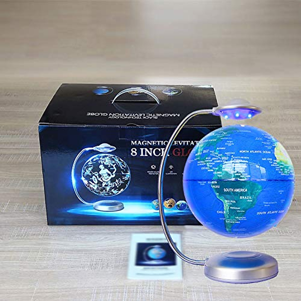 Floating Globe, 3D Rotation with Led Magnetic Levitation Globe, Floating World Map for Learning and Education, Home Desk Decoration, Creative Gift Decoration