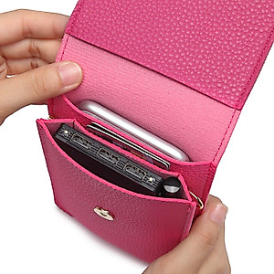 Laikiy Lightweight Leather Cell Phone Purse - Small Crossbody Bag Wristlet Purse