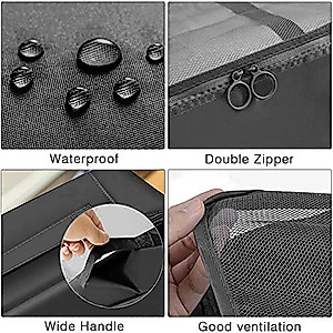 Packing Cubes - 9 PCS Travel Luggage Organizers Set Waterproof Suitcase Organizer Bags Clothes Shoes Cosmetics Toiletries Storage Bags(Black)