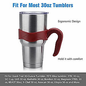BRAVECOW Handle for YETI Cup 30 oz Tumblers Coffee Cup Replacement Handle Anti Slip Travel Mug Grip Cup Holder (2PCS Black)