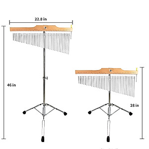 ENNBOM Bar Chimes with Adjustable Stand 25 Note 36 Note Single-row Wind Chime Musical Percussion Instrument (36 Note, Frosted red)