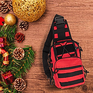 BOMTURN Tactical Backpack Shoulder Bag - 1000D Waterproof Military Backpack // Laser Cut Molle System // CCW Bags Outdoor Sling Bag for Every Day Carry Black