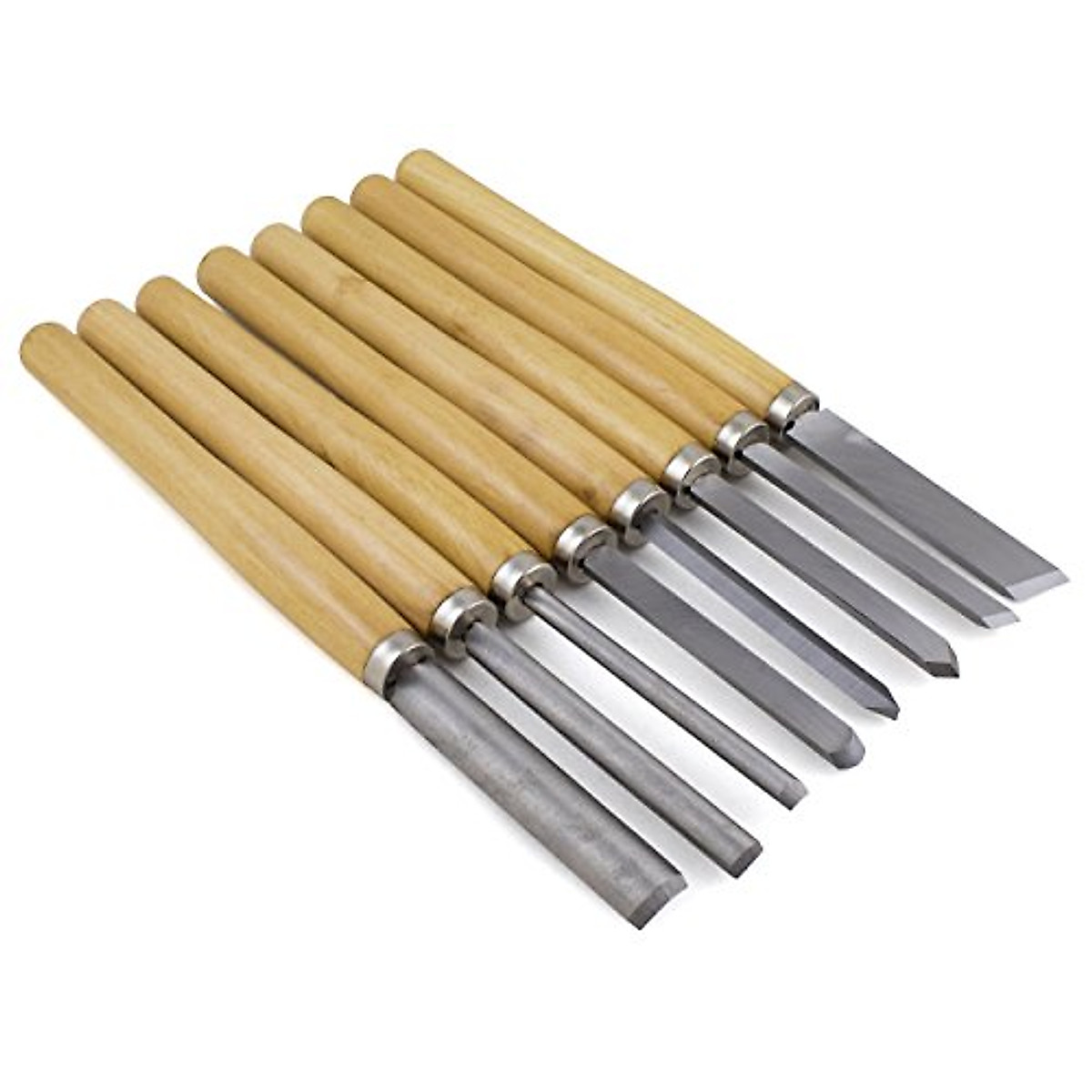 Bastex Professional Quality Wood Turning Chisel 8 pcs Set Included Lathes: 2 Skew 1 Spear Point 1 Parting 1 Round Nose & 3 Gouge Tools for Wood Working Professionals or Hobbyist. Starter Pack Kit