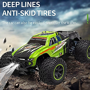 QIYHBVR Remote Control Car for Boys,1:10 Scale Fast RC Cars All Terrain,High Speed 55km/h Rock Crawler RC Truck 4x4 Off Road Vehicle 2.4 GHz Control Birthday Xmas Gift for Kids Adults