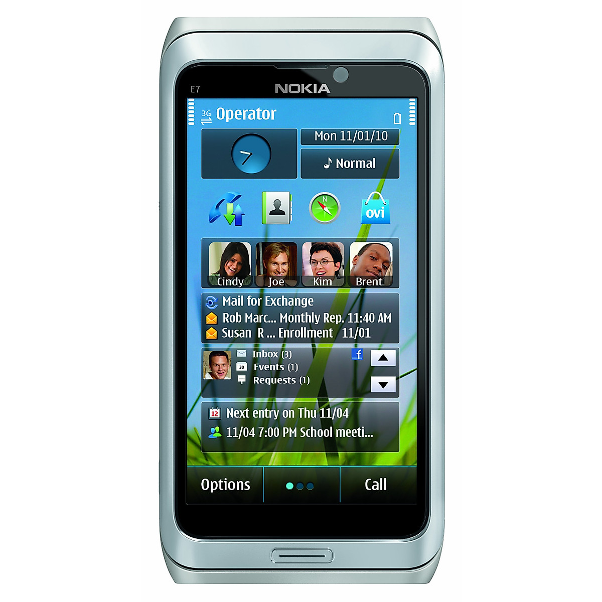Nokia E7-00 Unlocked GSM Phone with Touchscreen, QWERTY Keyboard, Easy E-mail Setup, GPS Navigation, 8 MP Camera--U.S. Version with Warranty (Silver)