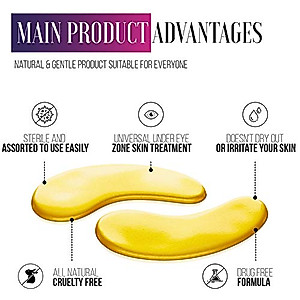 LE GUSHE Under Eye Patches - 24K Gold Under Eye Mask Anti-Aging Hyaluronic Acid Collagen Under Eye Pads Reducing Dark Circles & Wrinkles Treatment Gel Bags (20 pairs gold)