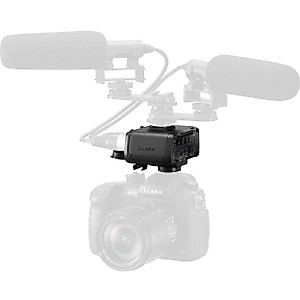 Panasonic Professional XLR Audio Video Microphone Adaptor with 2 XLR Terminals – Accessory Compatible with LUMIX GH5, GH5S, S1 and S1R Mirrorless Digital Cameras - DMW-XLR1, Black