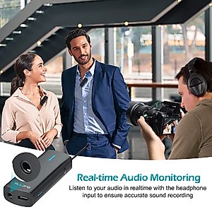 Alilong UHF Wireless Lavalier Lapel Microphone System, Lavalier Mic for Camera, iPhone, Android, Wireless Recording Mic for YouTube, Interview, Vlogging - 1TX