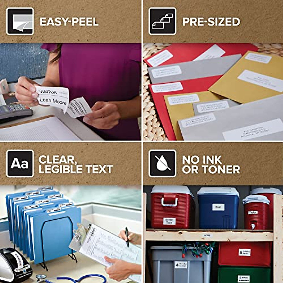 DYMO LW Durable Industrial Labels for LabelWriter 4XL Label Printers, White Poly, 4-1/16” x 6-1/4”, Roll of 200 (1933086)