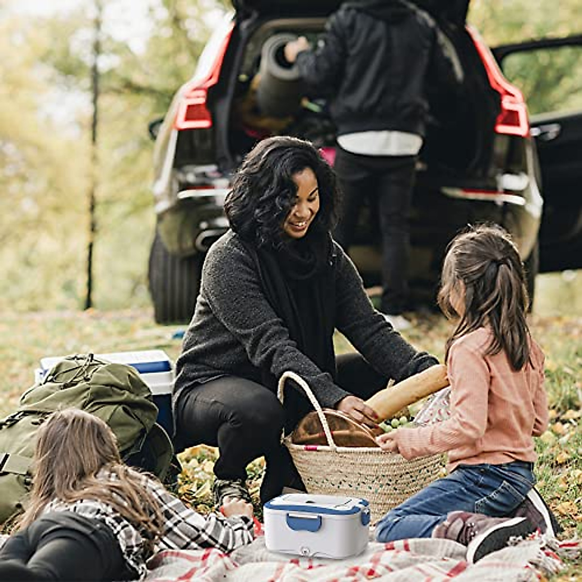 Electric Lunch Box Food Heater - 2-In-1 Portable Food Warmer Lunch Box for Car & Home – Leak proof, 2 Compartments, Carry Bag, removable 304 Stainless Steel Container